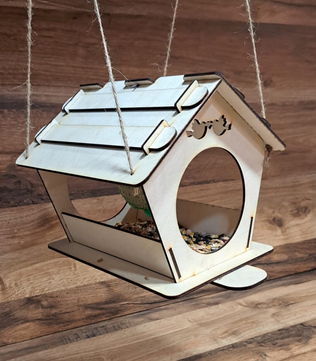 Laser Cut Bird Feeder SVG Template: Bird House Vector Plans (digital ...