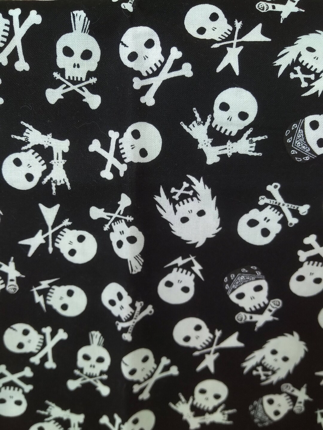 Rock and Roll, Skulls, Custom, 3 Layer, 2 Layer, Reusable 100% Cotton ...
