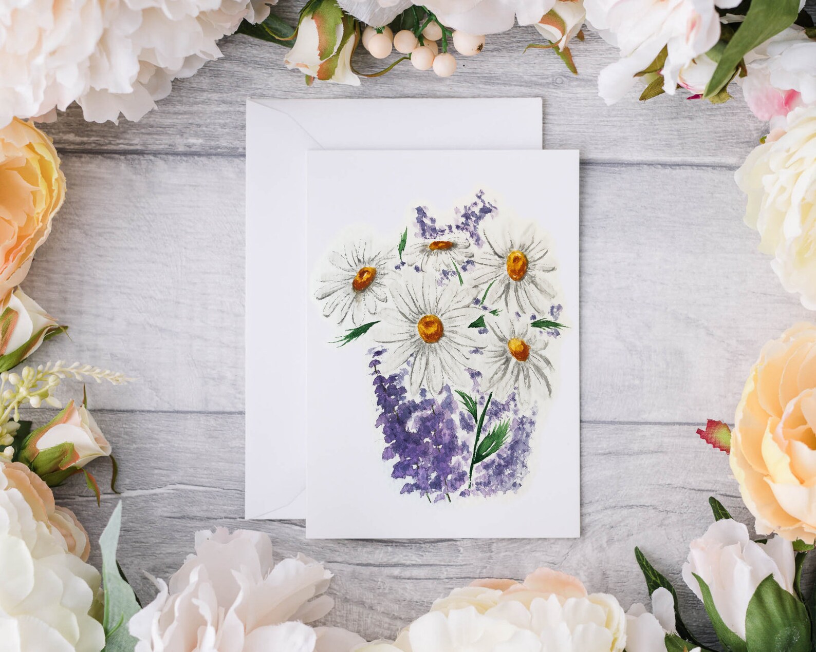 Spring Daisies Floral Watercolor Prints Cards - Etsy