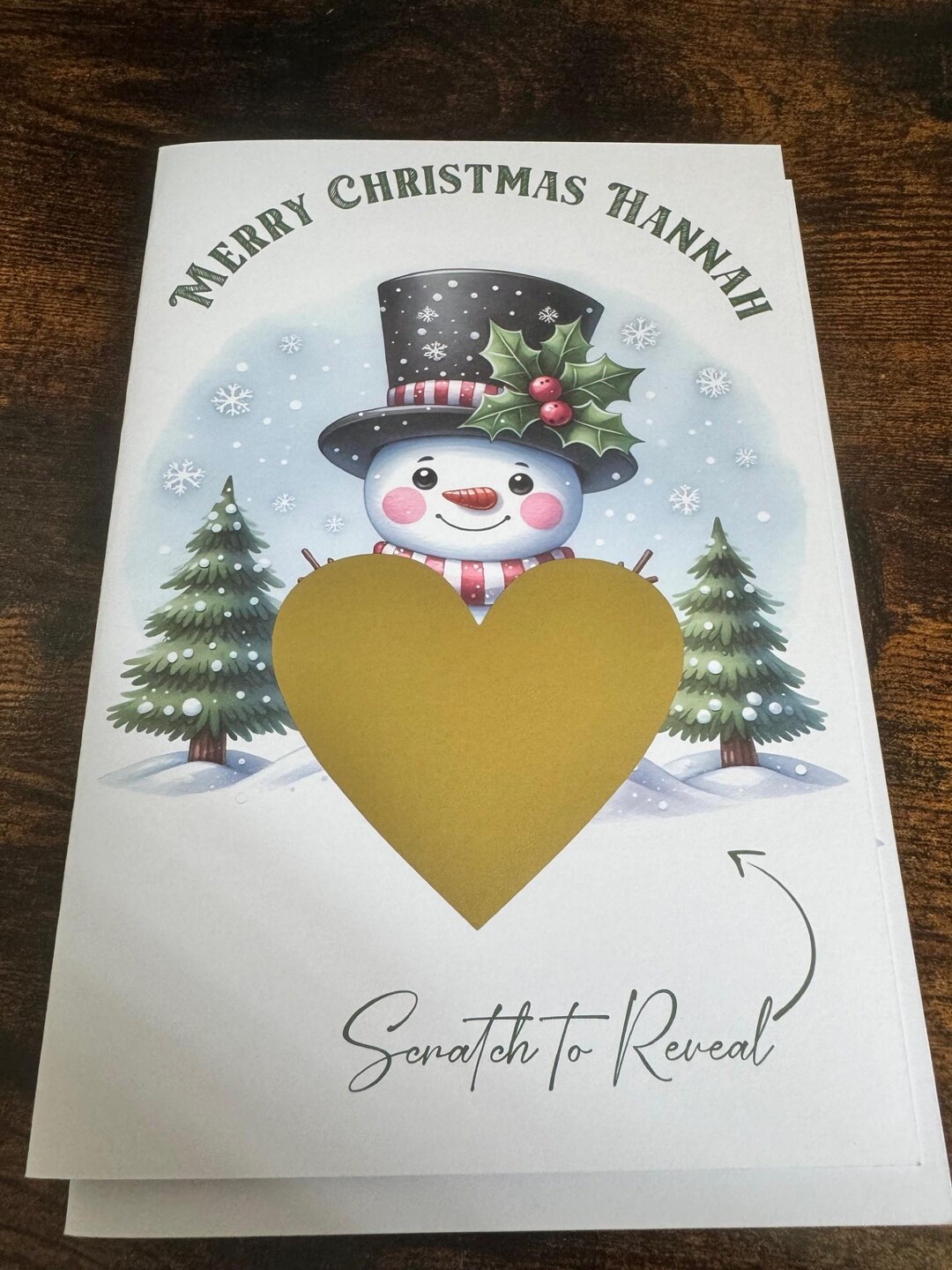 Snowman Scratch to Reveal Surprise Card, Christmas Scratch off Card ...