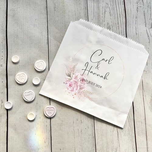 Personalised Wedding Sweet Bags Candy Cart Favour Bags Wedding Etsy Uk