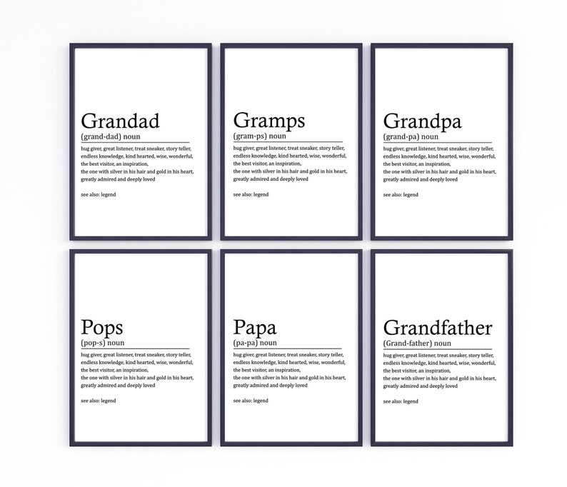 Grandad-gramps-grandpa-pops-papa-grandfather -word Definition Unframed ...