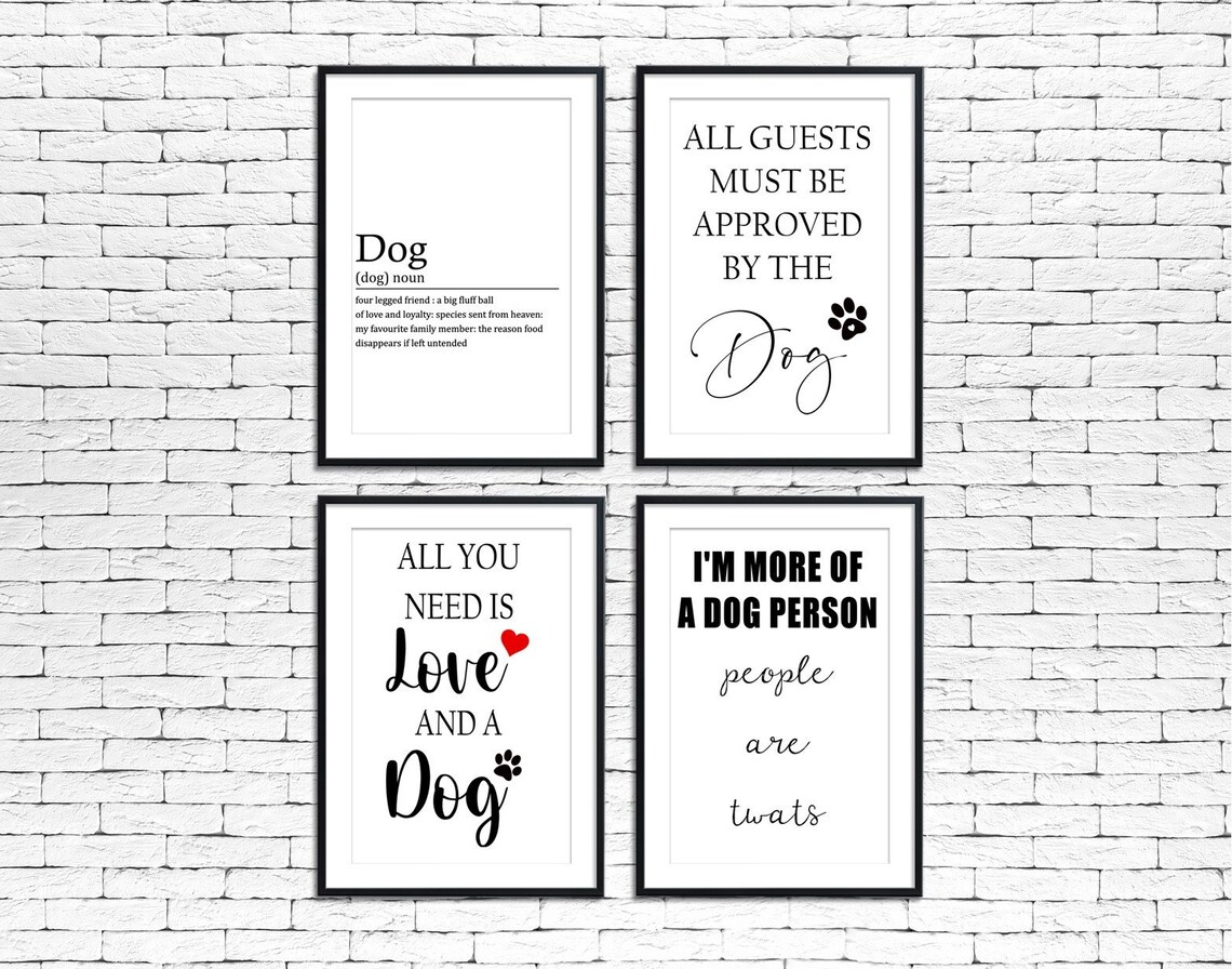 Funny Dog Prints 8 Designs 6 sizes Poster Prints For The | Etsy