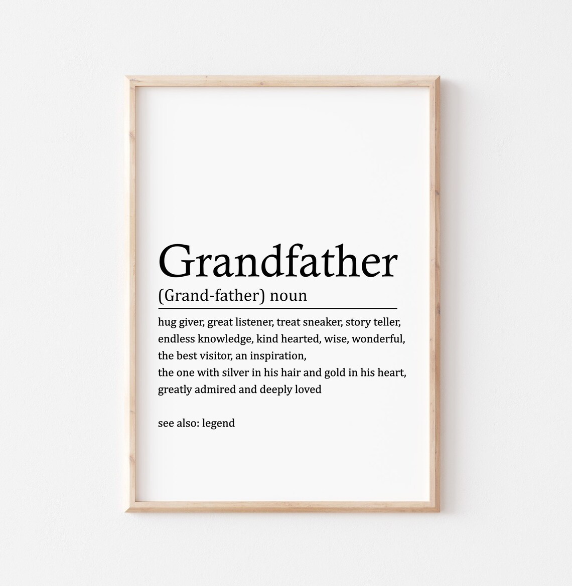 Grandad-gramps-grandpa-pops-papa-grandfather -word Definition Unframed ...