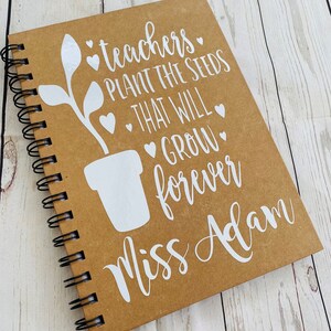 Personalised Teacher Notebook, A5 Note Book, 4 Designs, Gift for ...