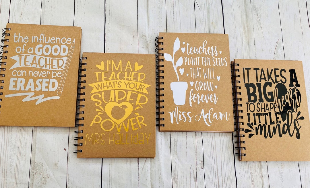 Personalised Teacher Notebook, A5 Note Book, 4 Designs, Gift for ...