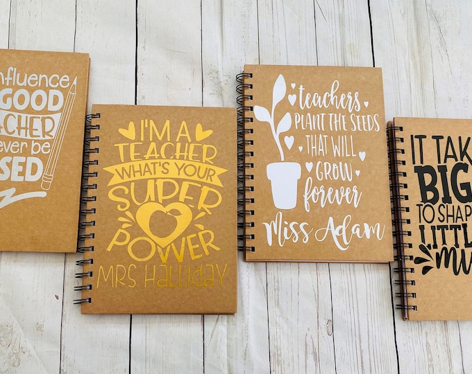 Personalised Teacher Notebook A5 Note Book 4 Designs Gift - Etsy UK