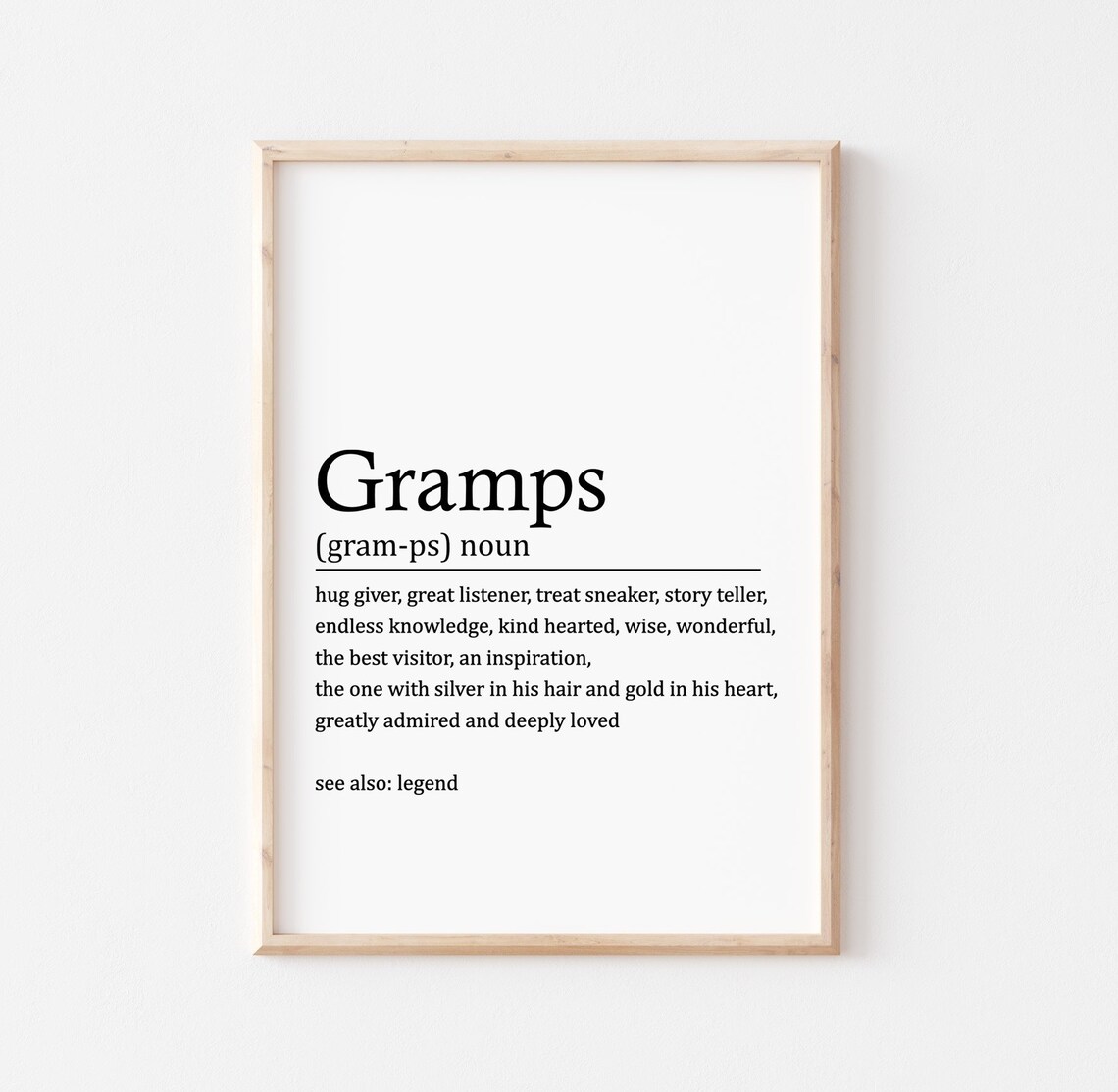 Grandad-gramps-grandpa-pops-papa-grandfather -word Definition Unframed ...