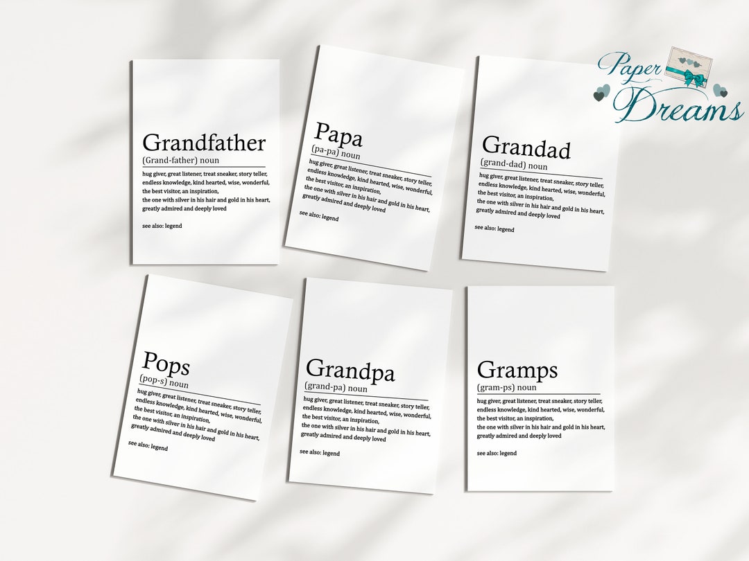 Grandad-gramps-grandpa-pops-papa-grandfather -word Definition Unframed ...