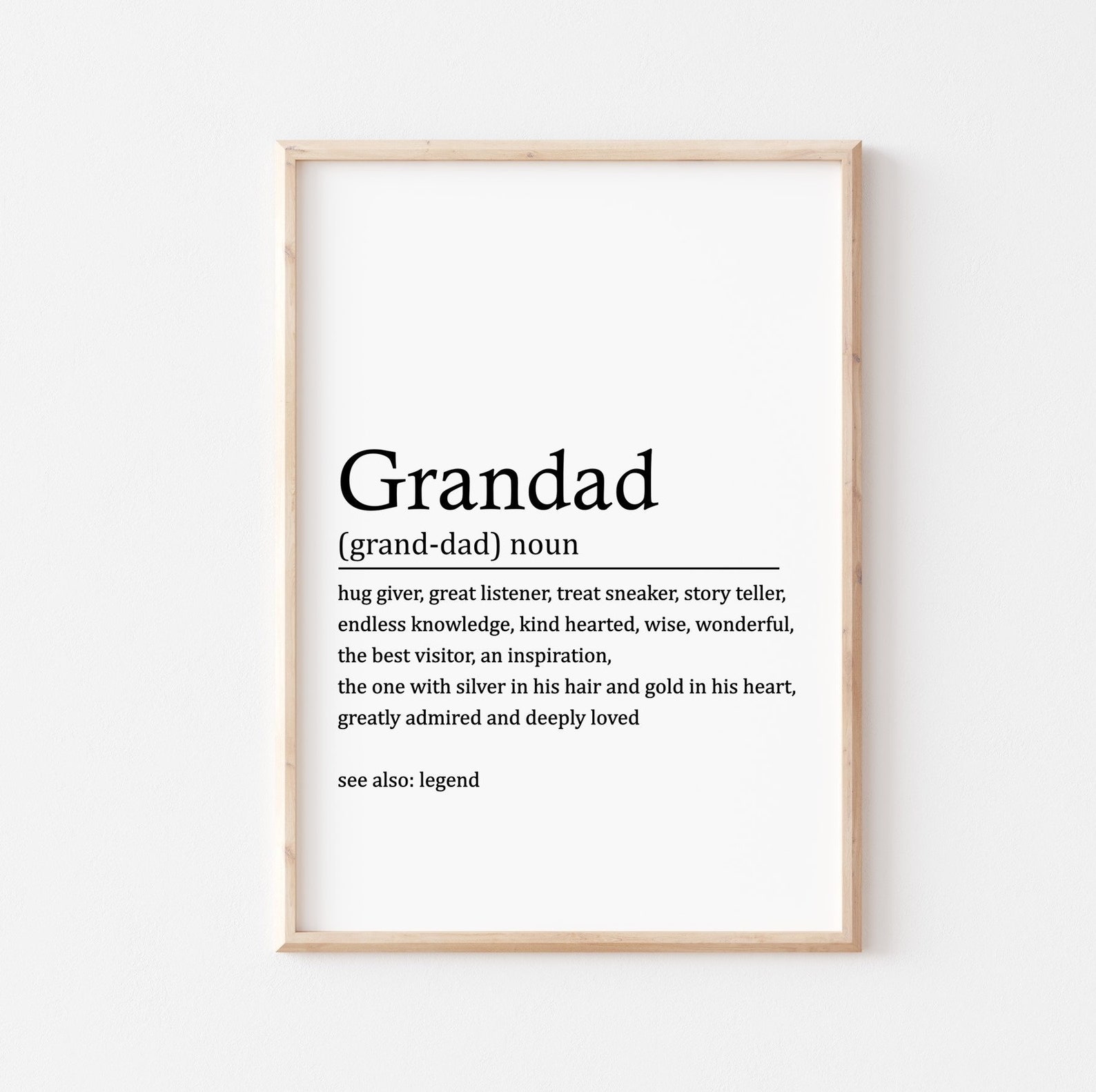 Grandad-gramps-grandpa-pops-papa-grandfather -word Definition Unframed ...
