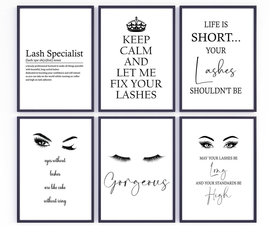 Lash Art, 6 Designs, 6 Sizes,print, Salon Decor, Stylist, Salon Poster ...