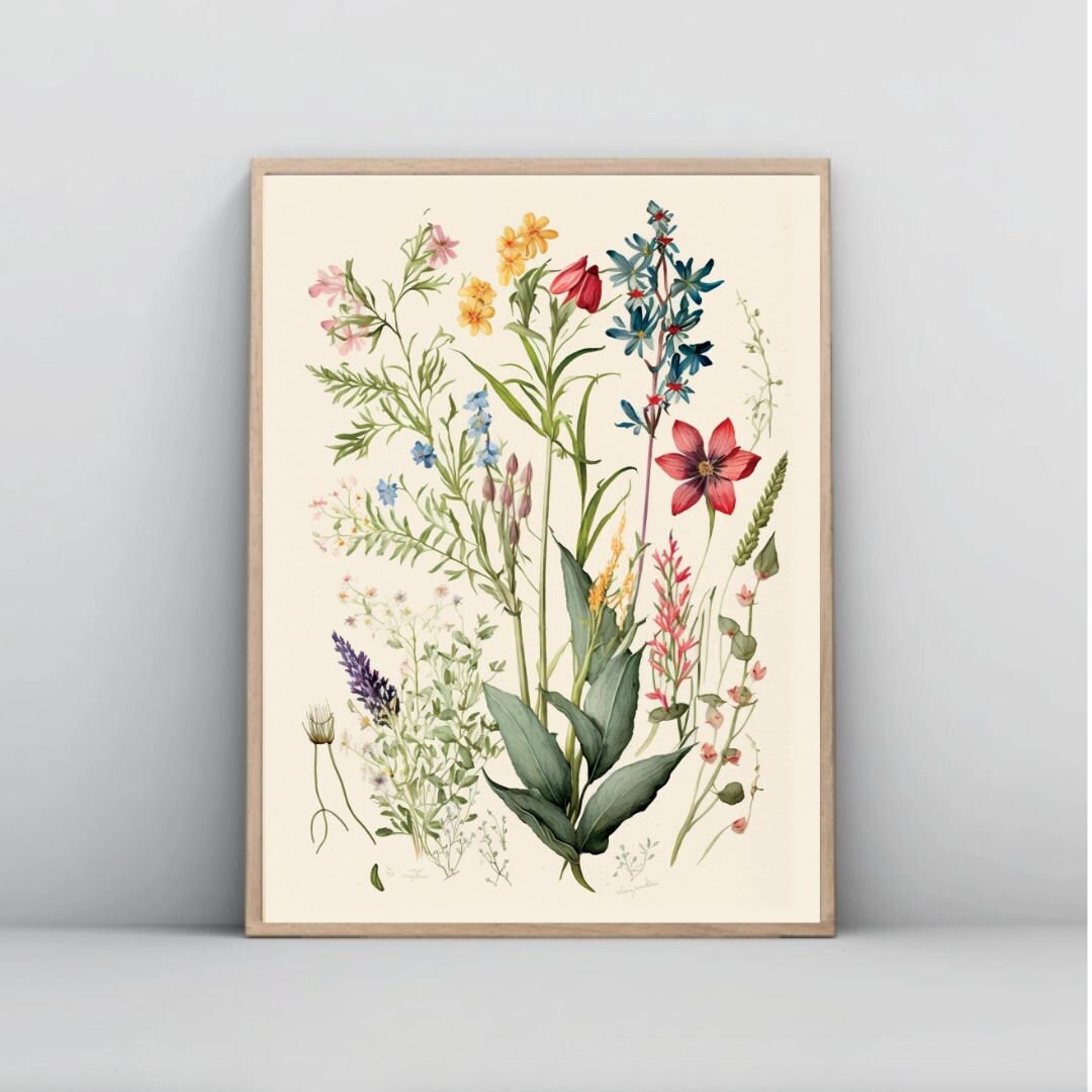 Botanical Artwork Antique Botanical Print Botanical Watercolor Art ...