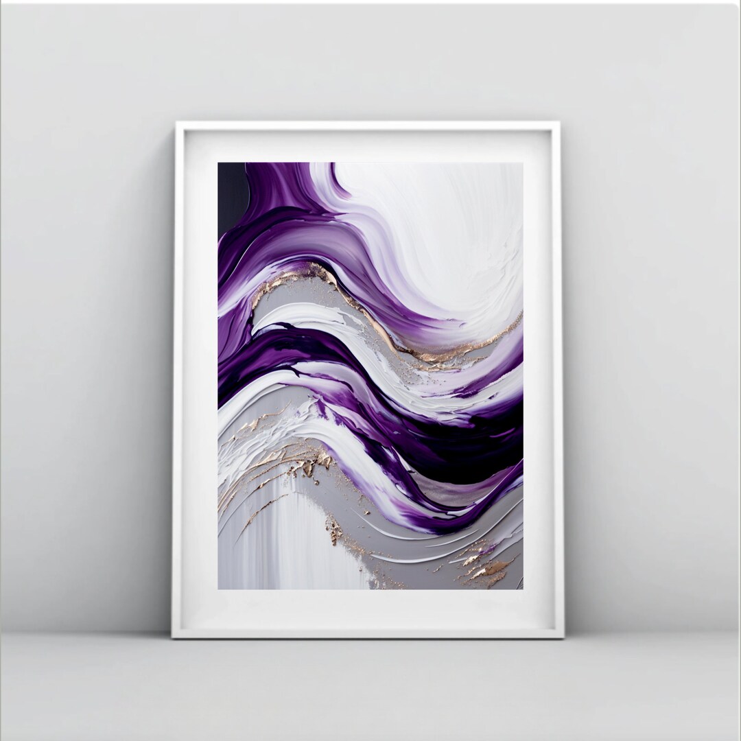 Purple Abstract Art Print Purple Watercolor Minimalist - Etsy