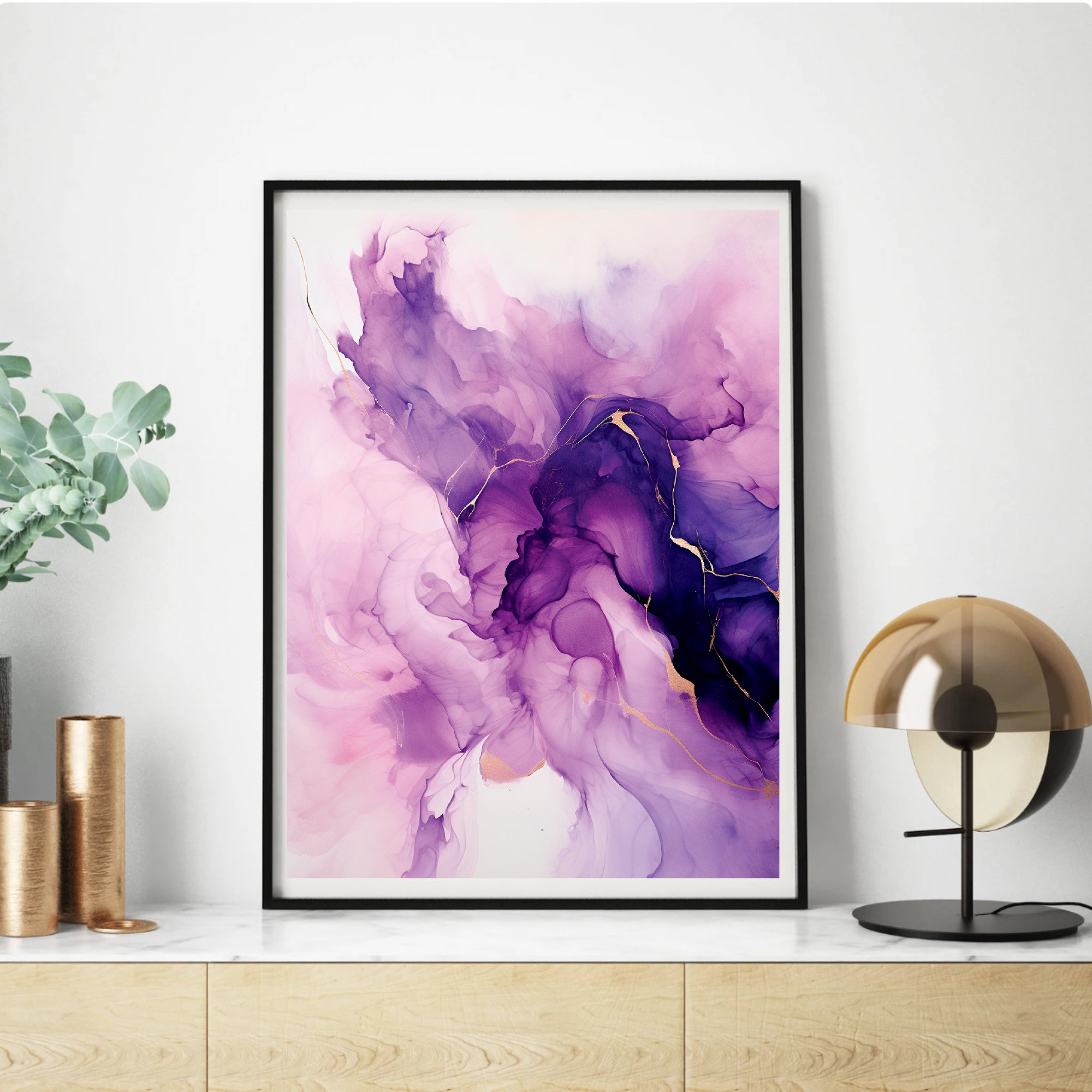 Purple Abstract Watercolor Art Print Purple Fluid Painting Abstract Art ...