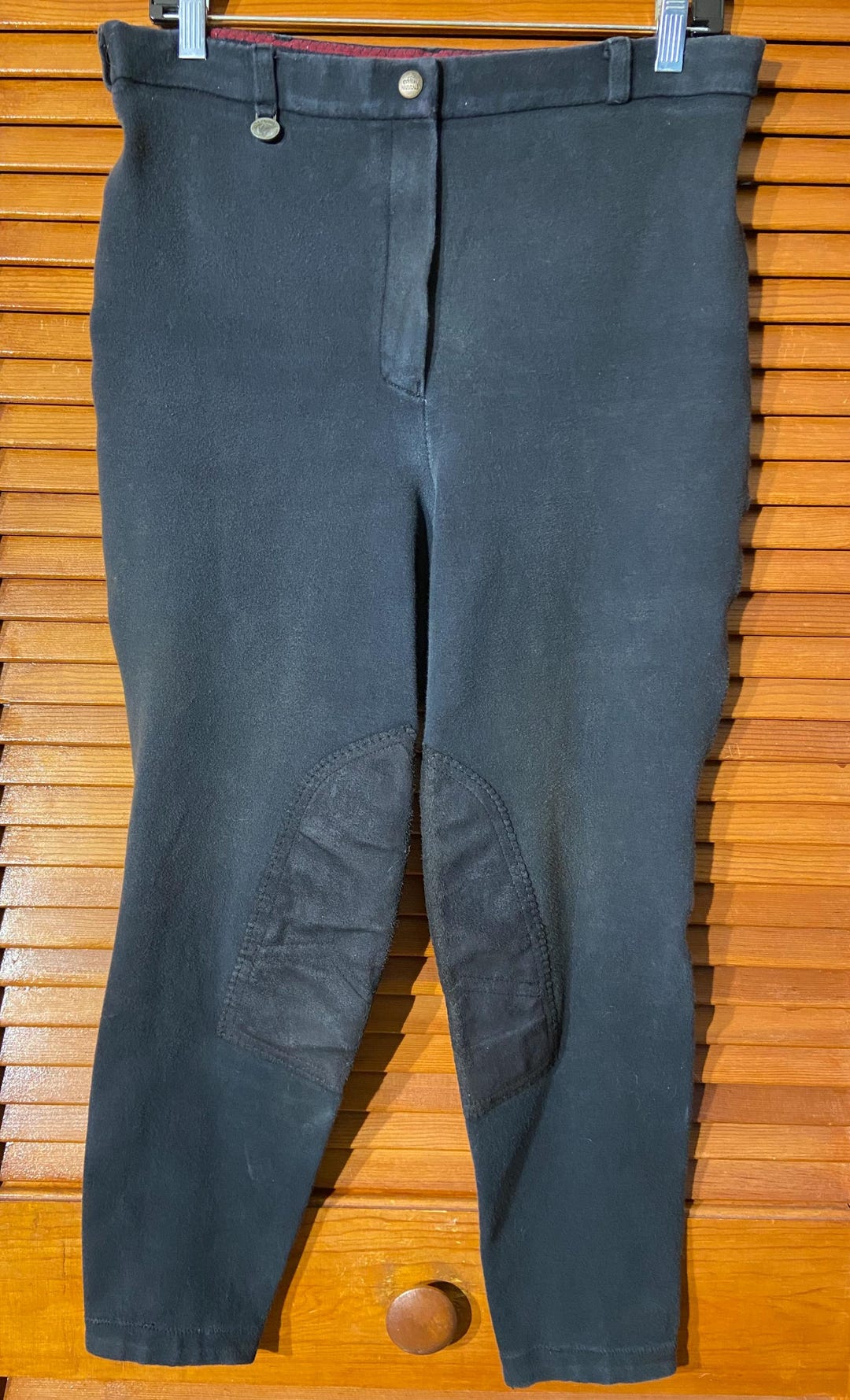 Vintage~ Equestrian~on Course~cotton Naturals~black Riding Breeches ...