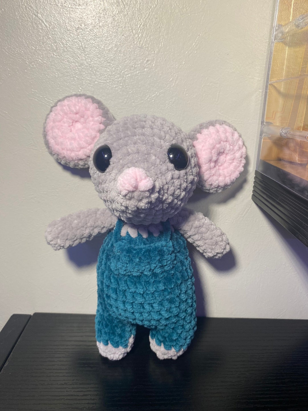 Crocheted Mouse in Overalls - Etsy