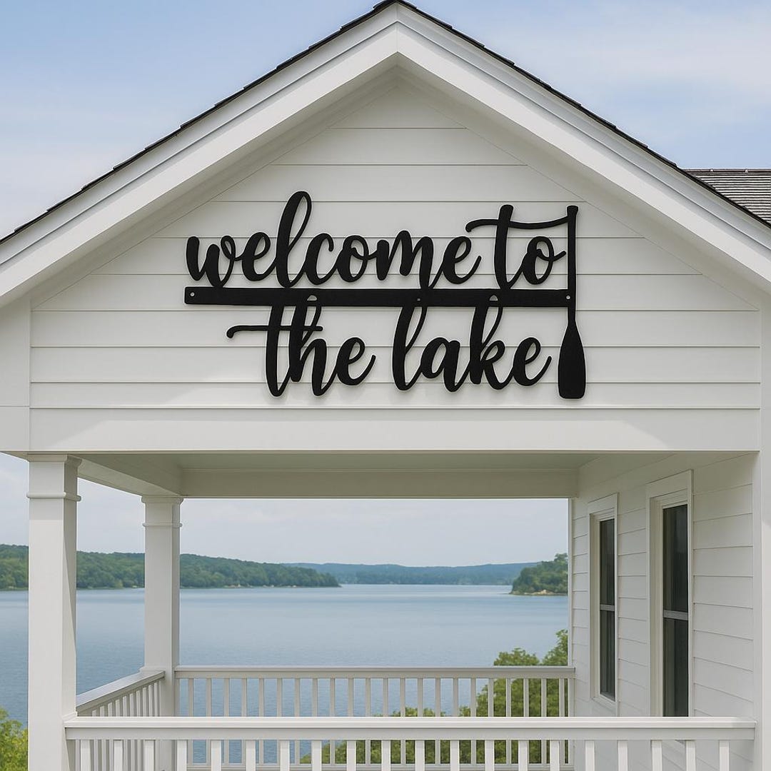 Welcome to the Lake Metal Sign | Lake House Decor | Lakehouse Wall Art ...