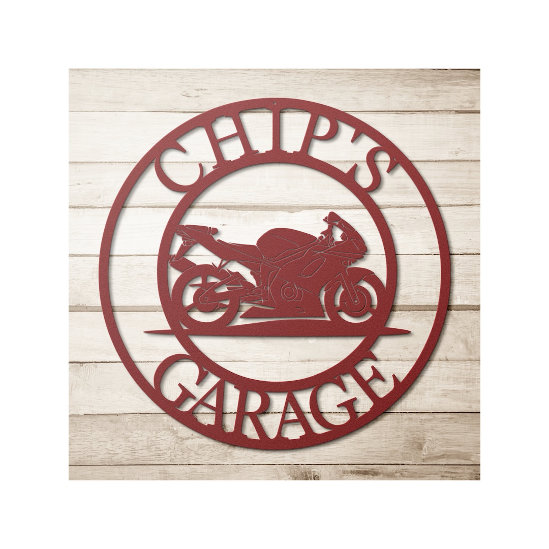 Motorcycle Metal Sign / Metal Garage Sign / Personalized Metal Art ...