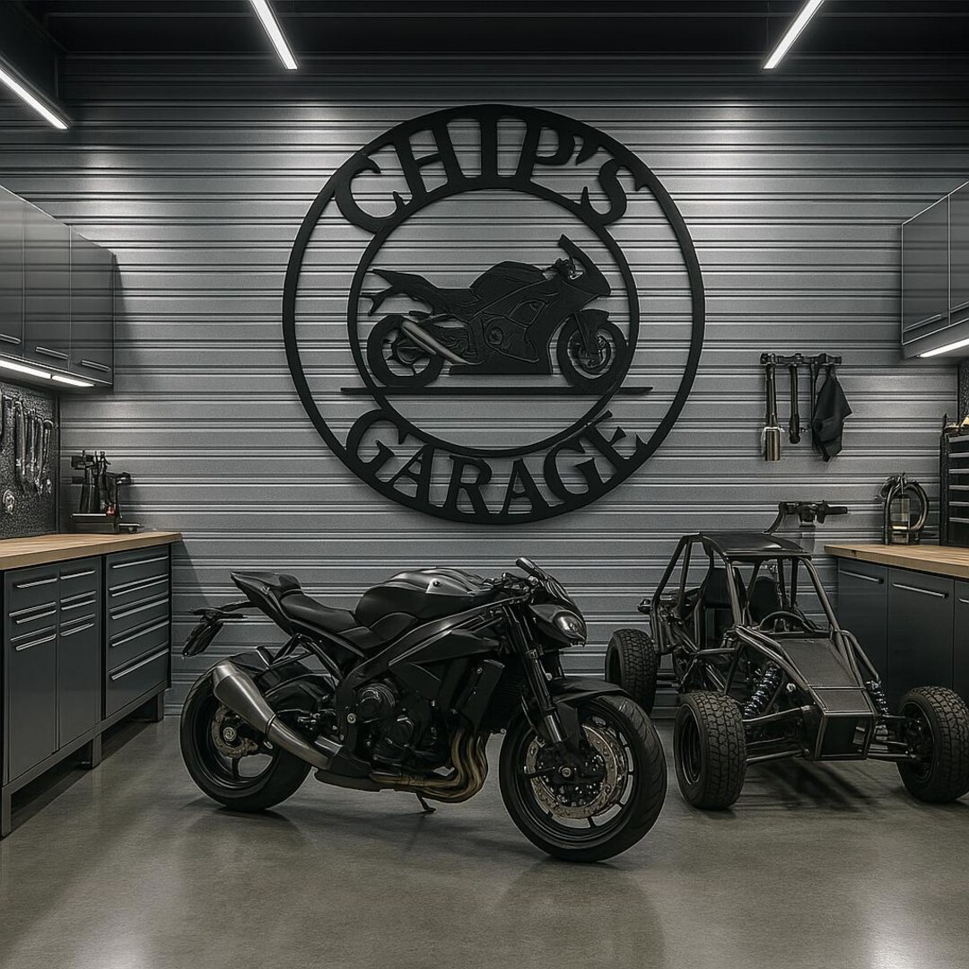 Motorcycle Metal Sign / Metal Garage Sign / Personalized Metal Art ...
