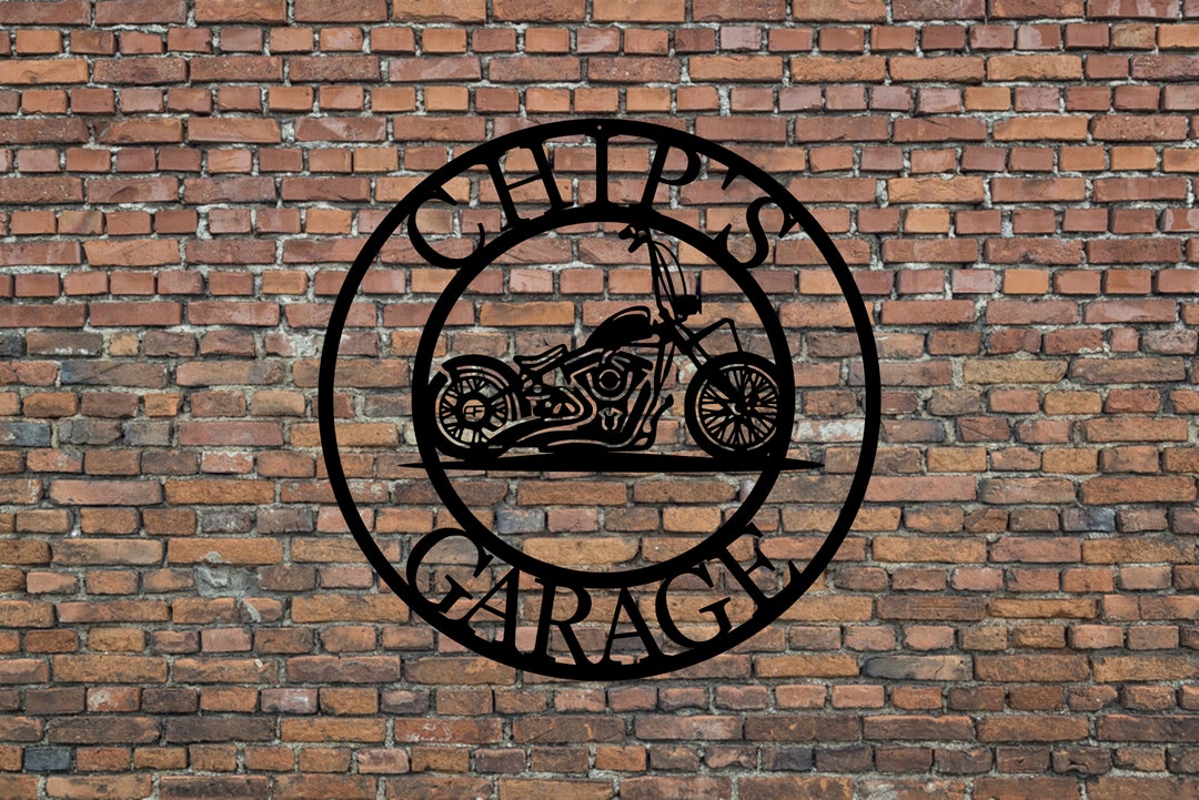 Motorcycle Metal Sign / Metal Garage Sign / Personalized Metal Art ...