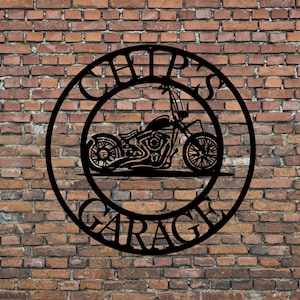 Motorcycle Metal Sign / Metal Garage Sign / Personalized Metal Art ...
