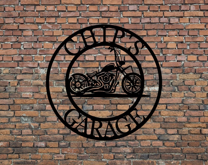 Motorcycle Metal Sign / Metal Garage Sign / Personalized Metal Art ...