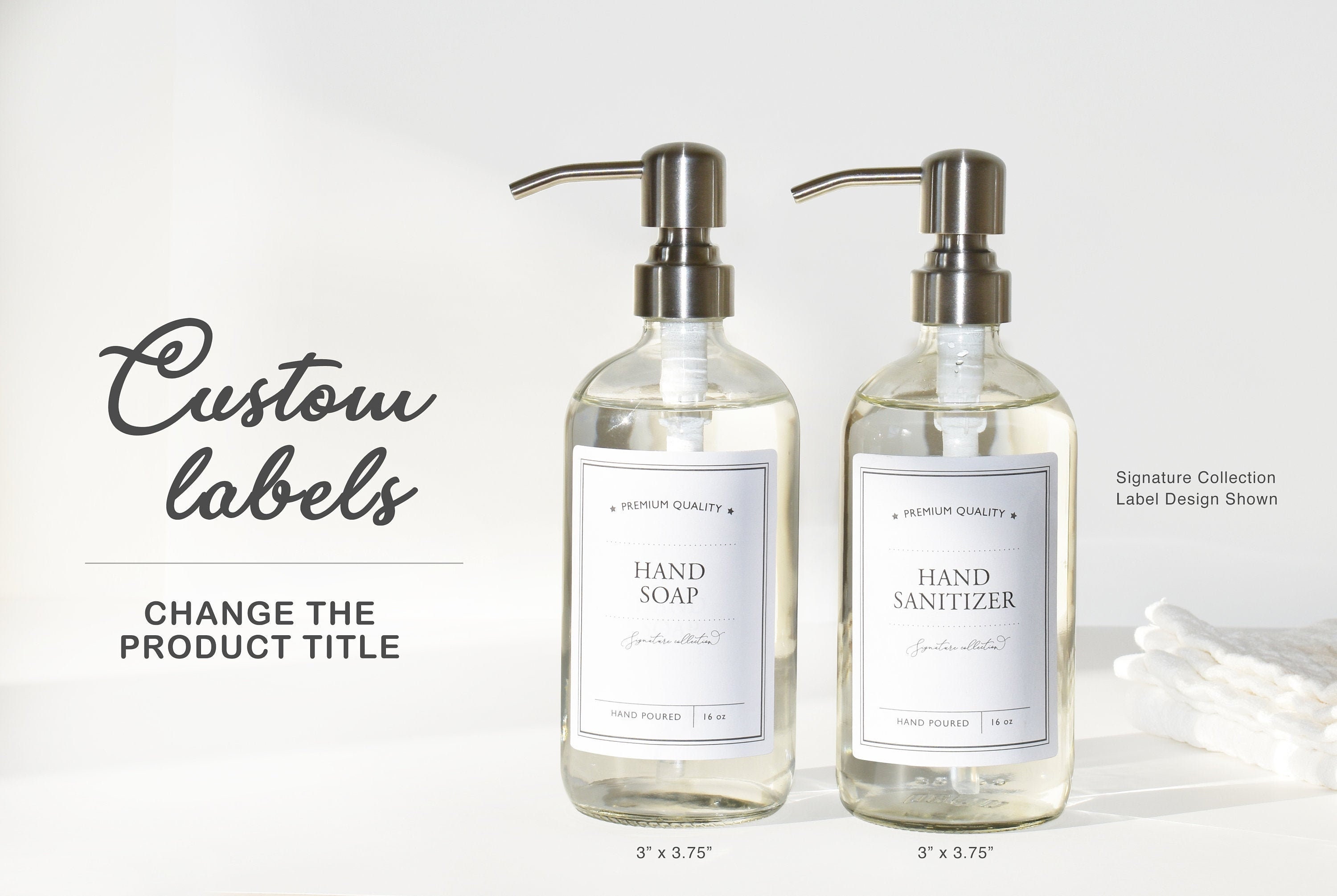 Custom Waterproof Labels Permanent Adhesive Labels Modern | Etsy