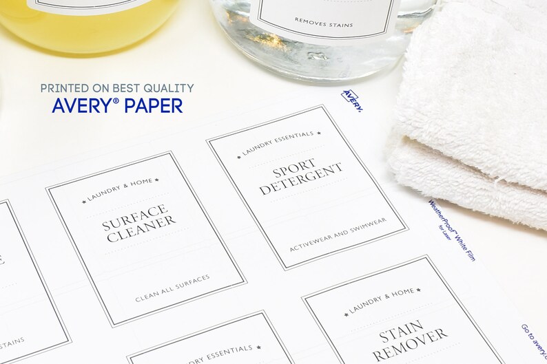 Modern Laundry Room Cleaning Labels 12 or 15 Durable - Etsy