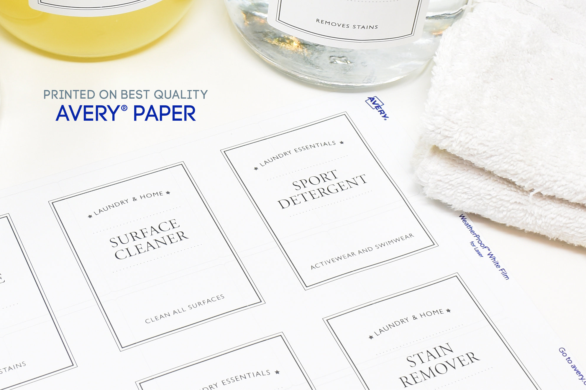 Modern Laundry Room Cleaning Labels 12 or 15 Durable | Etsy