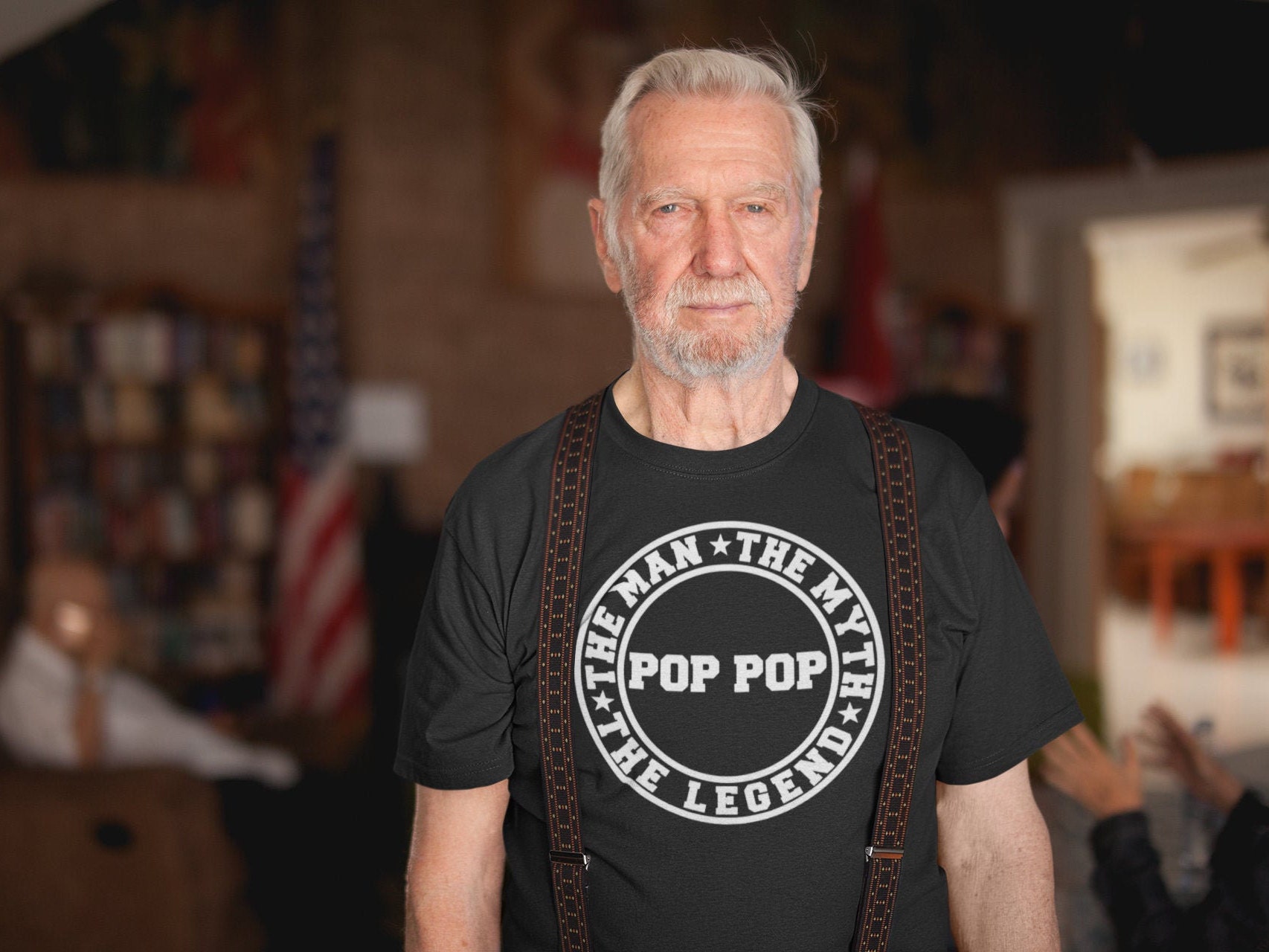 Funny Mens Pop Pop Shirt Fathers Day Gift Pop Pop Man Myth | Etsy
