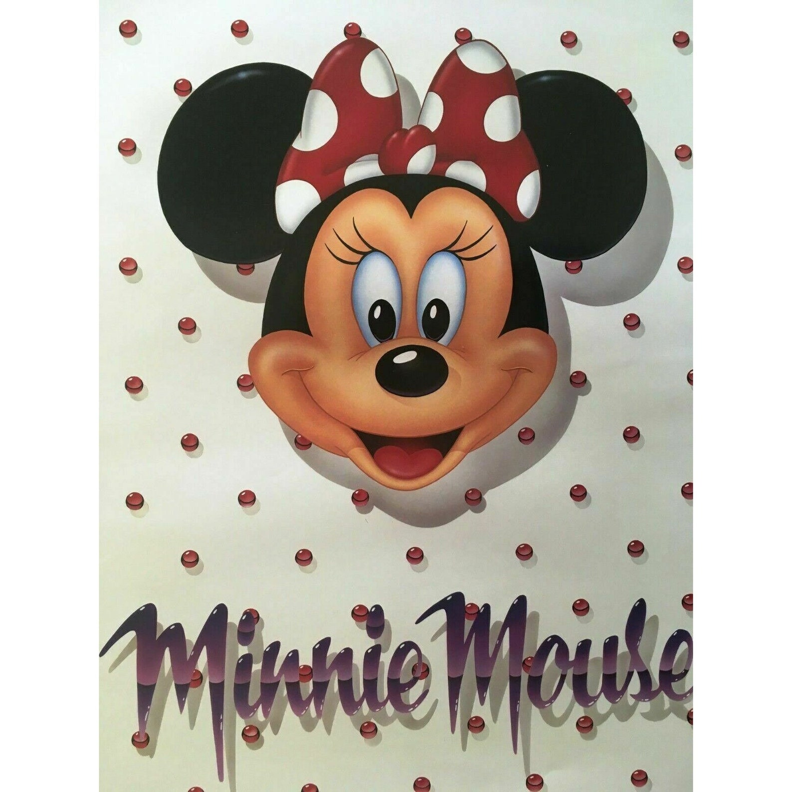 Polka Dot Minnie Mouse Poster Disney Retro Vintage WAll Art | Etsy