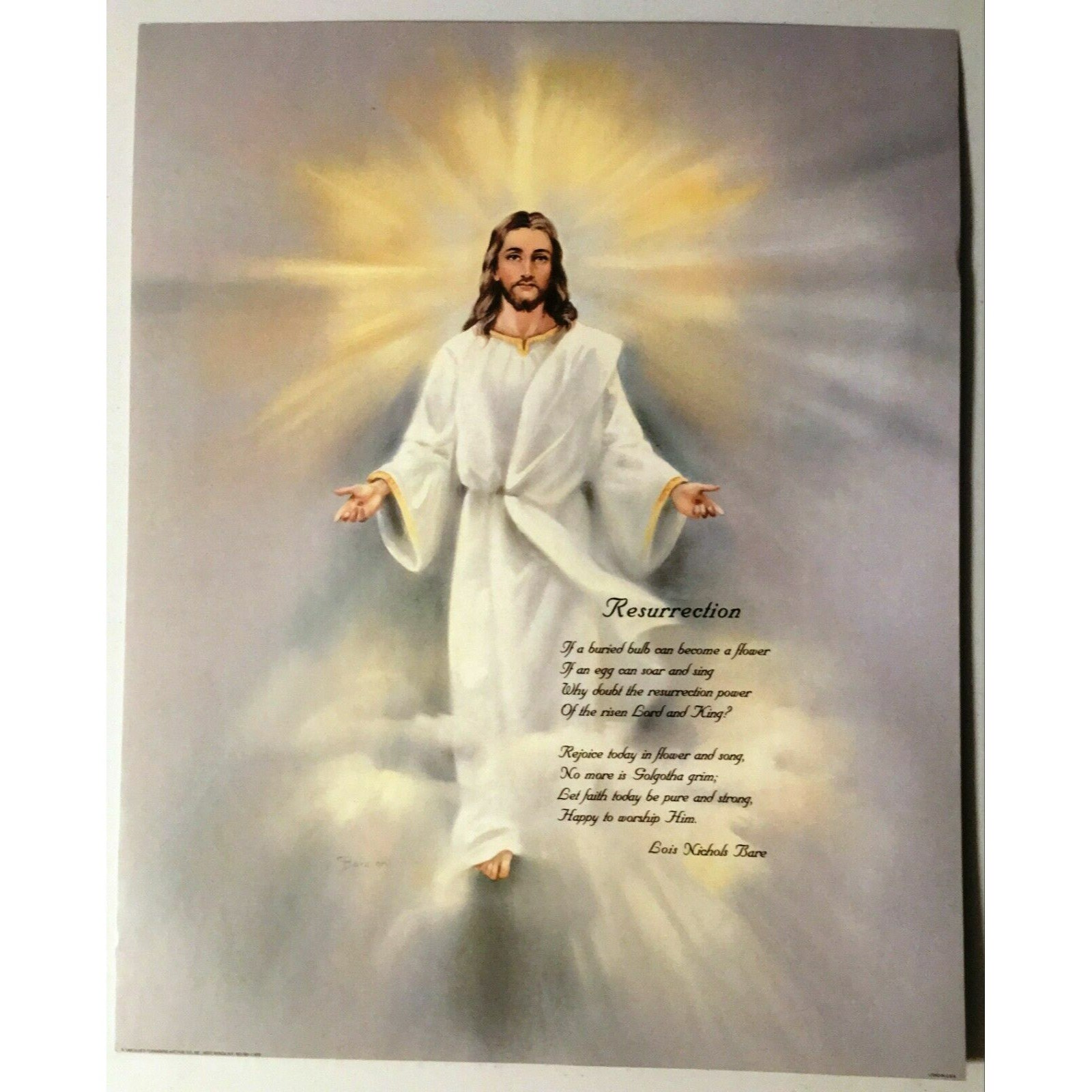 Resurrection Poster Jesus Litho Print Vintage Art 89 Lois Nichols Bare ...