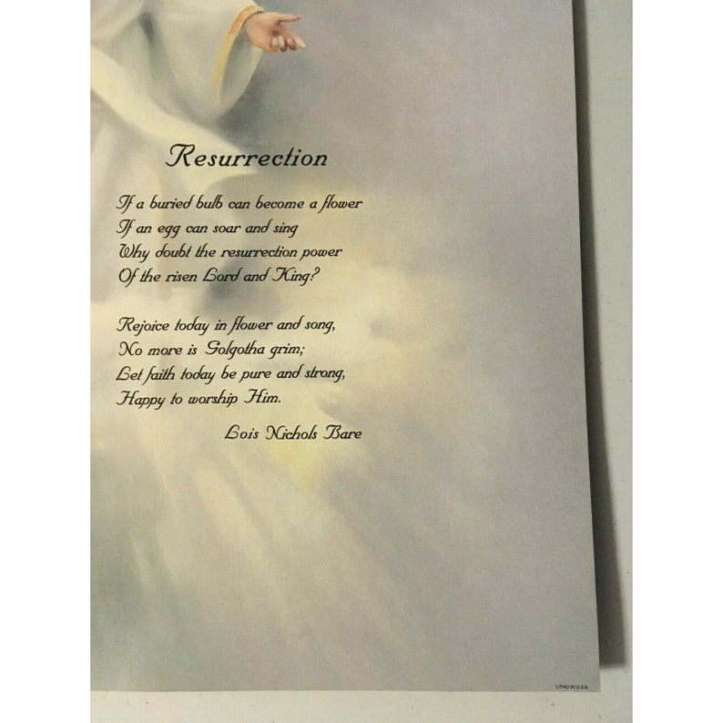 Resurrection Poster Jesus Litho Print Vintage Art 89 Lois Nichols Bare ...