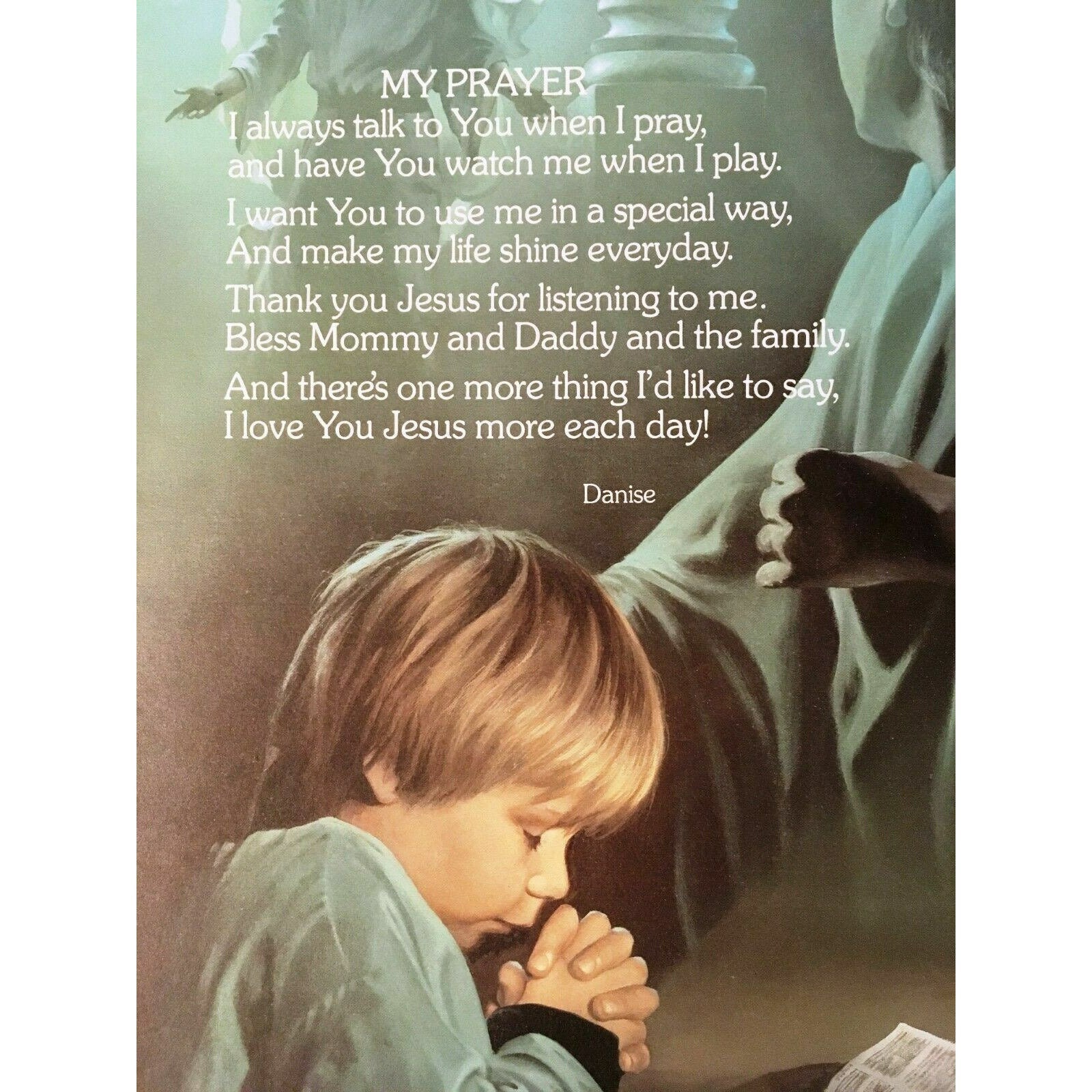 Boy at Bedtime Poster My Prayer Son Litho Print Poem Wall Art 16x20 ...