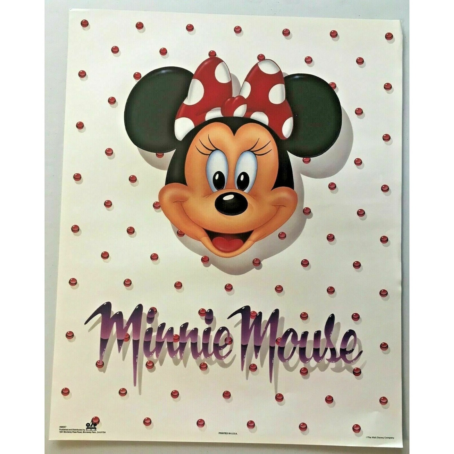 Polka Dot Minnie Mouse Poster Disney Retro Vintage WAll Art | Etsy