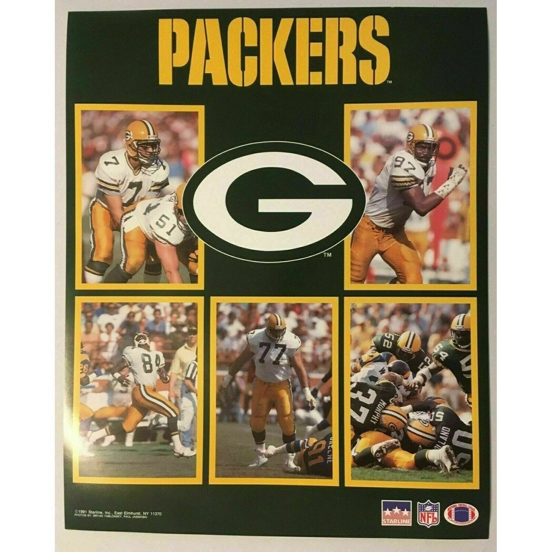 Green Bay Packers Poster Starline 1991 Vintage Print 20x16 Collage NFL ...