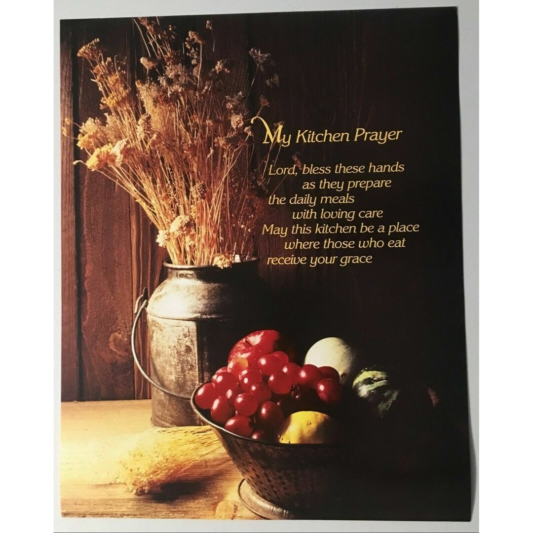 Kitchen Prayer Print Litho Art 16x20 Vintage Wonderland Graphics PH556 ...