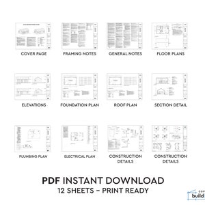 20' X 32' Modern Barn House Architectural Plans - Custom 640SF Nordic ...