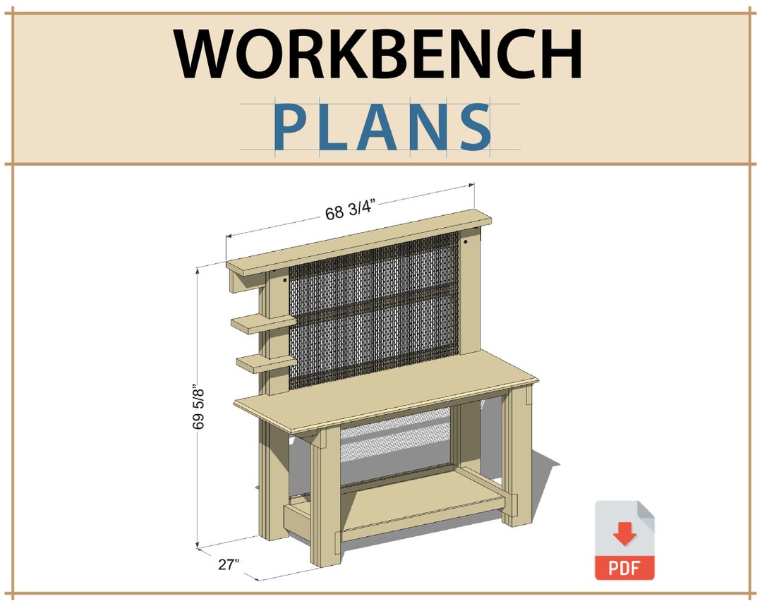 Heavy Duty Workbench DIY Plans - Instant Download PDF - Etsy