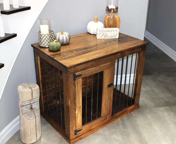 Double Wooden Dog Crate Entertainment Center Diy Dog Kennel - Etsy Canada