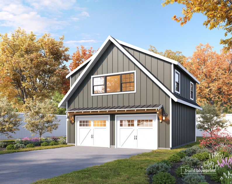 26'x26' Two Car ADU Garage Loft Architectural Plans - Blueprint Digital ...