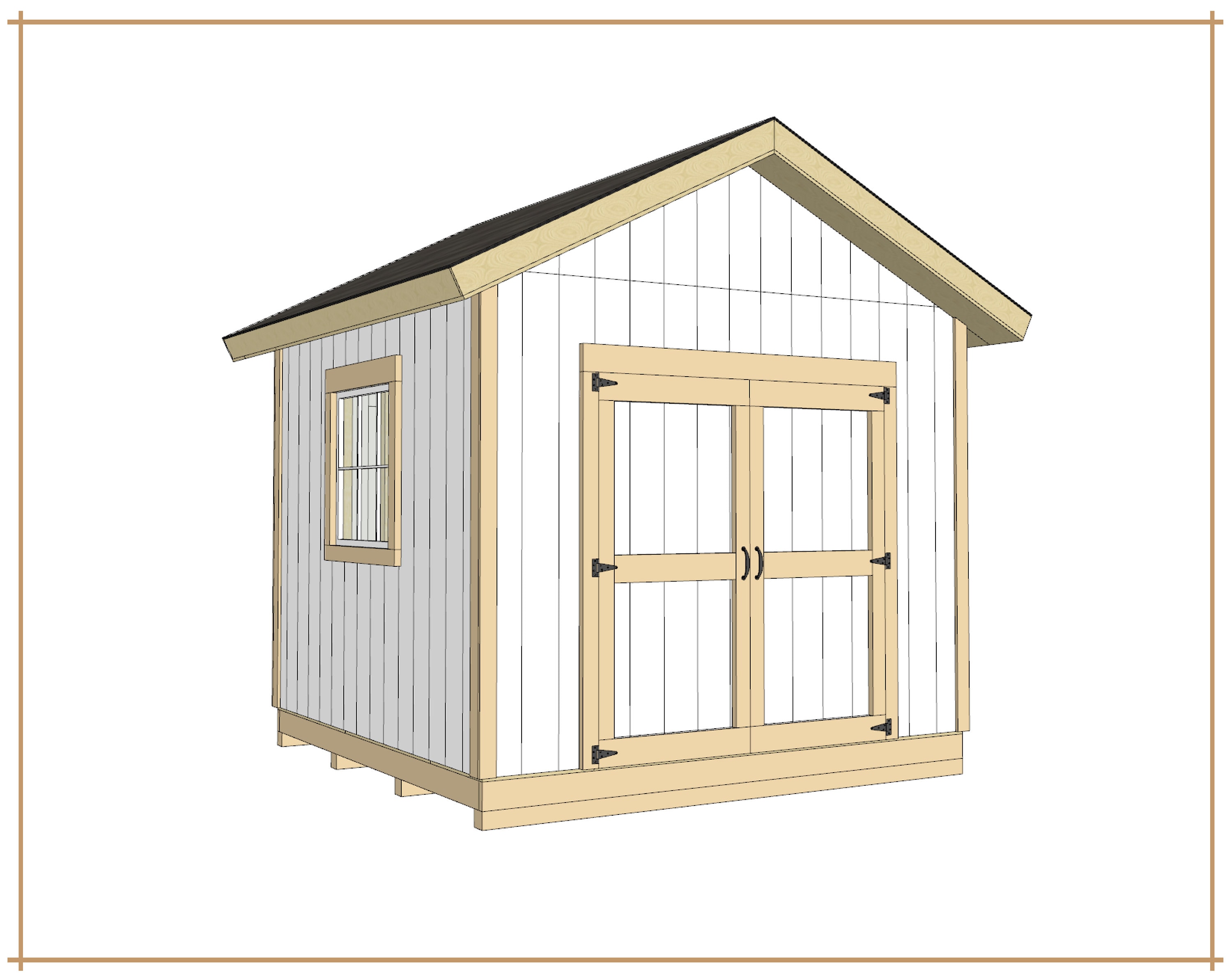 10x10 Garden Shed Plans and Build Guide DIY Woodworking - Etsy Canada