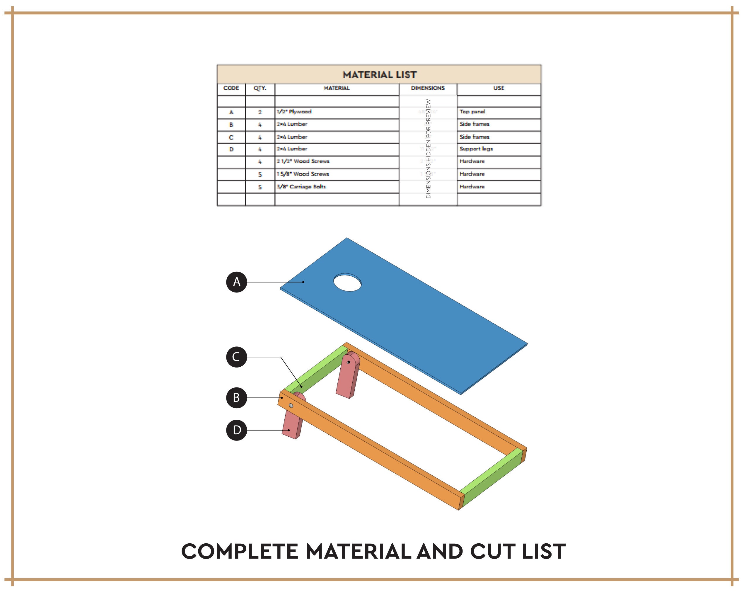 Regulation Cornhole Board DIY Plans PDF - Etsy