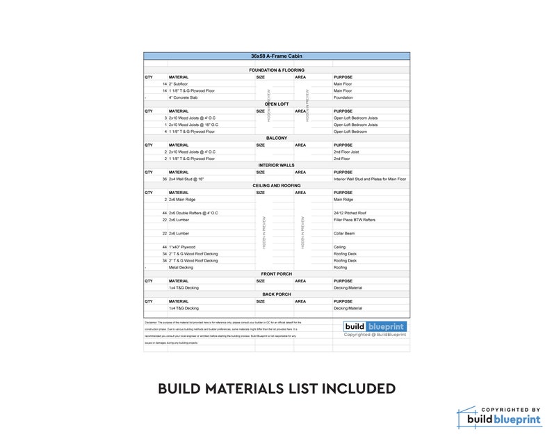 36' X 58' Large Modern A-frame Cabin Architectural Plans - Custom ...