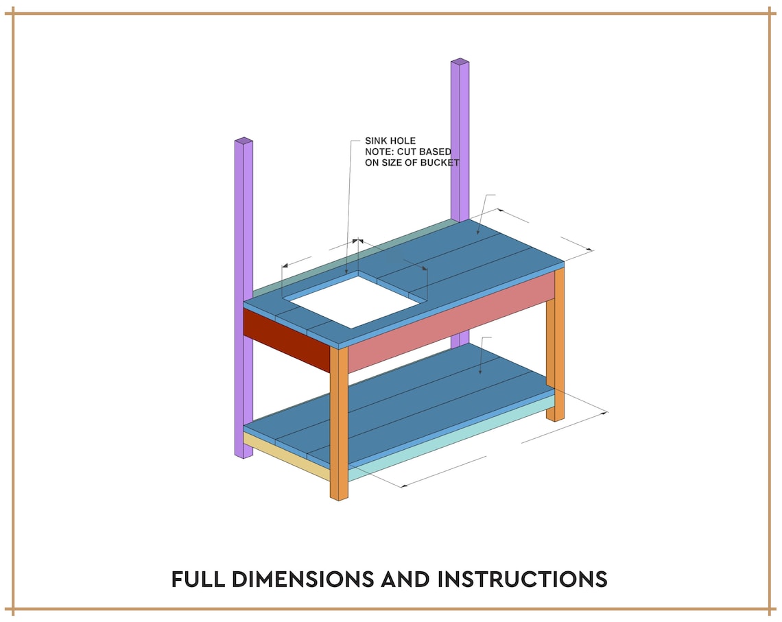 Mud Kitchen DIY Plans - Easy Build Kid's Mud Kitchen Blueprint PDF - Etsy