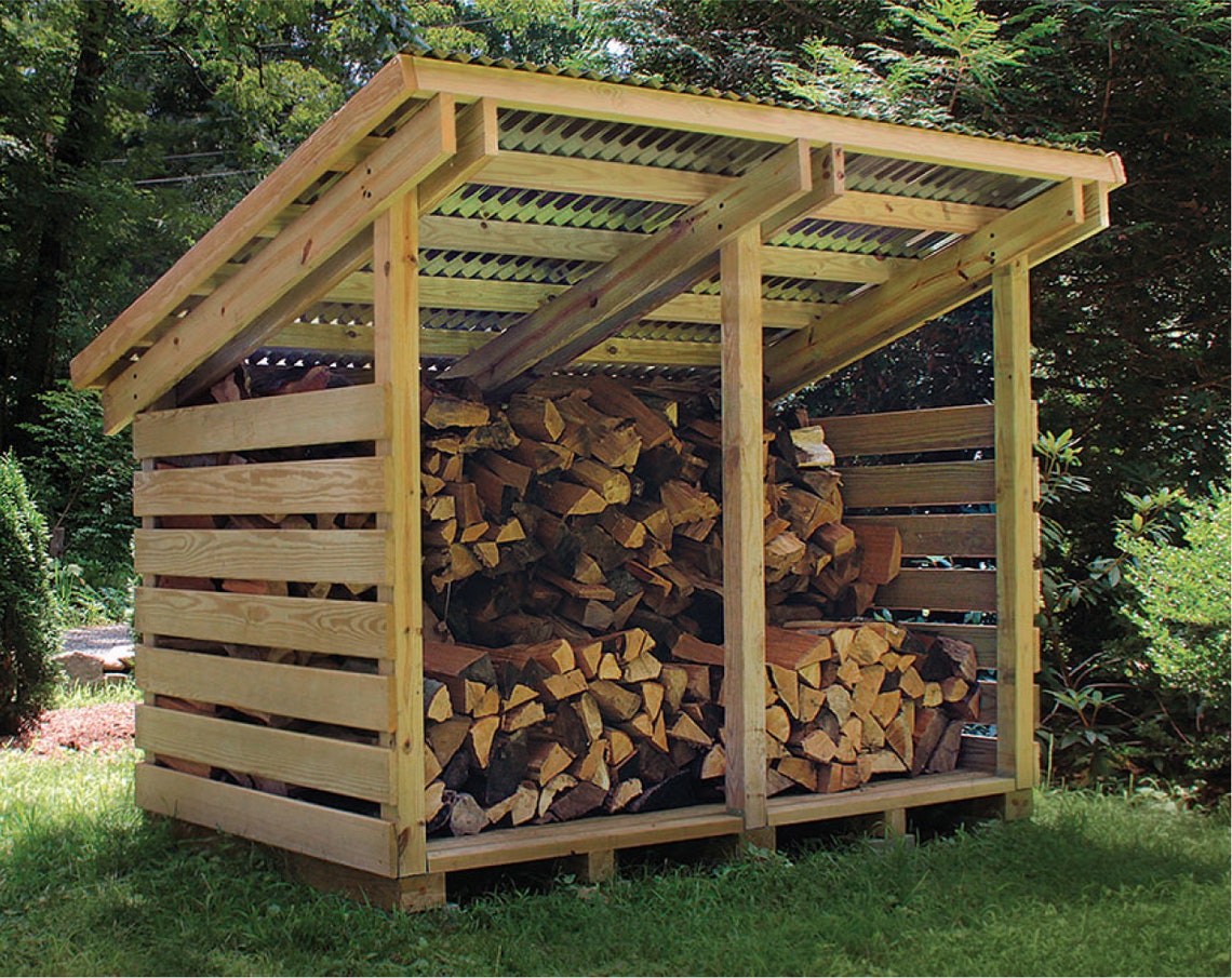 6x8 Firewood Shed Plans 2 Cord Wood Shed DIY Plan Etsy