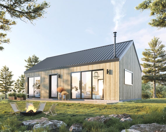 Air Flow House Plan Barn 20 X 24 Shed Roof Cabin In Upstate South