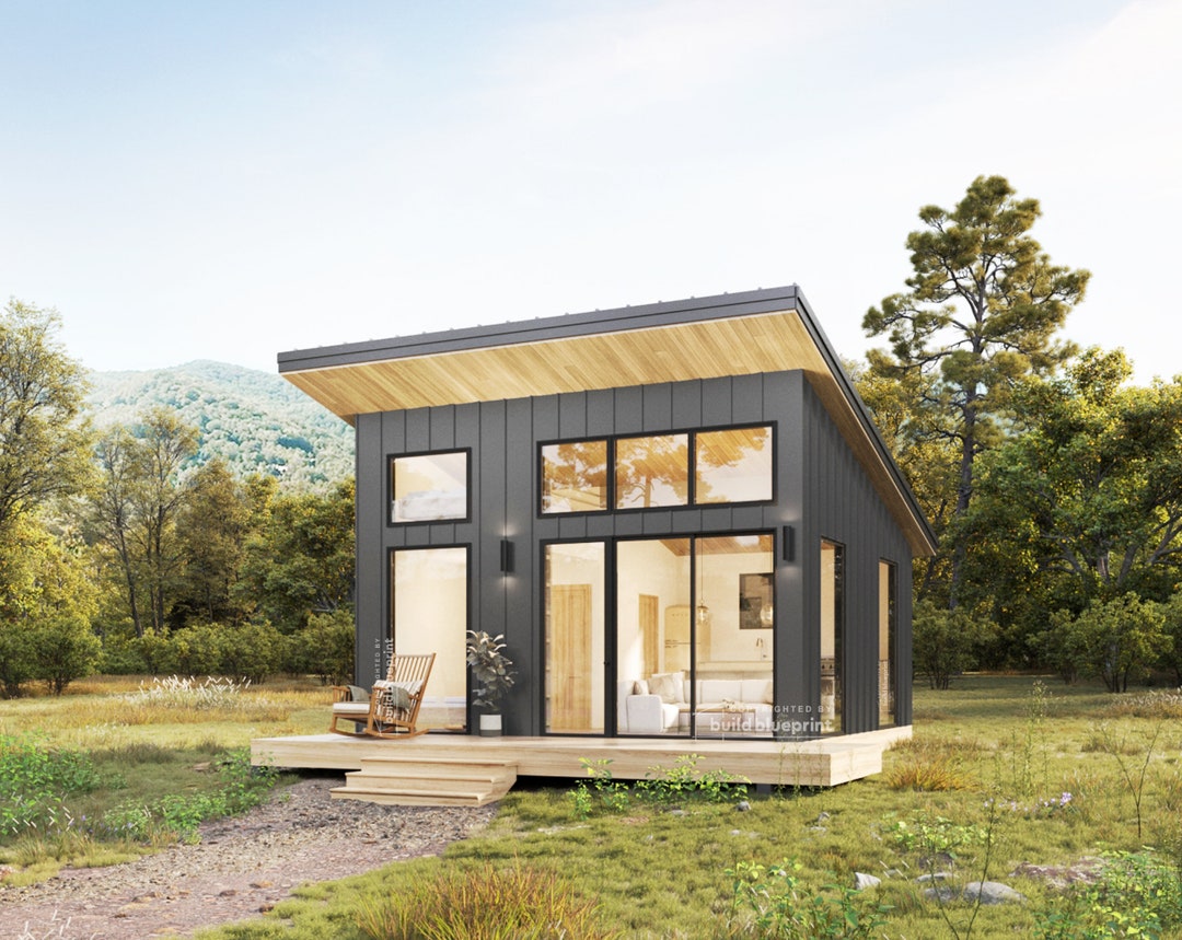 20' X 20' Lean Cottage Architectural Plans - Custom 400SF Tiny House ...
