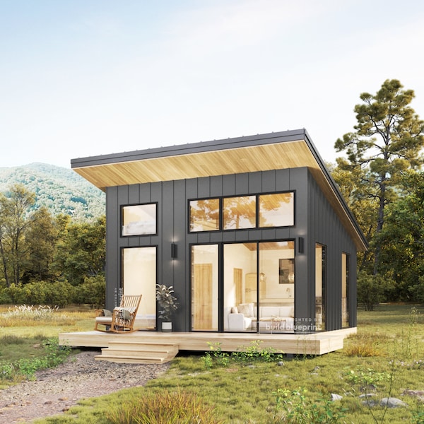 Lean to Tiny House Plans - Etsy