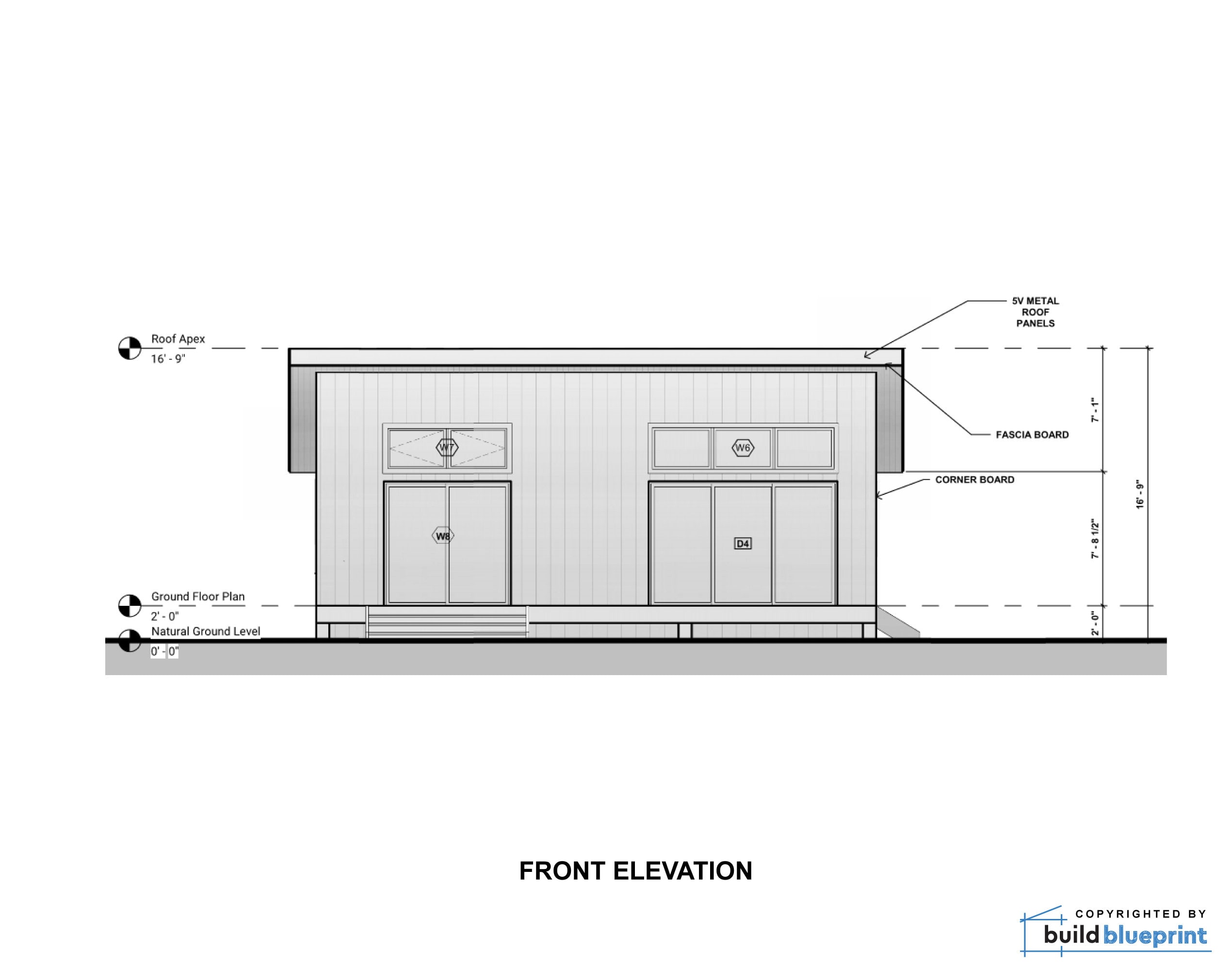26' X 32' Lean Cabin Architectural Plans - Custom 800SF Small Guest ...